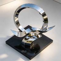 China Art Large Outdoor Sculptures Mirror Polished Buildings Metal Garden Sculptures for sale