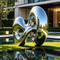 China Custom Large Outdoor Sculptures Outdoor Public Space Large Metal Garden Art for sale