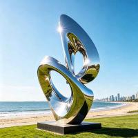 China Mirror Large Outdoor Sculptures Semi Outdoor Landscape Angel Wings Sculpture for sale