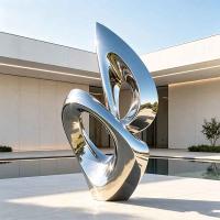 China Mirror Large Outdoor Sculptures Semi Outdoor Landscape Angel Wings Sculpture for sale