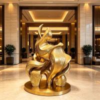 China Metal Fabrication Stainless Steel Sculptures Polished Mirror Laser Cut Sculpture for sale