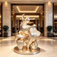 China Metal Fabrication Stainless Steel Sculptures Polished Mirror Laser Cut Sculpture for sale