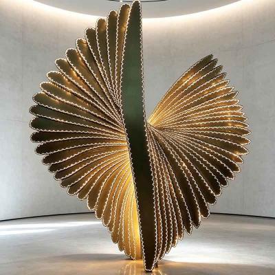 China LED Lighting Stainless Steel Sculptures Illuminated Custom Light Art Sculpture for sale