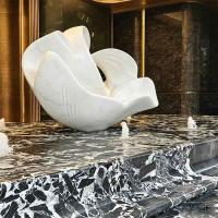 China Abstract Flower Water Feature Sculptures Fiberglass Stainless Steel Garden Sculptures for sale
