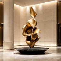 China Flower Form Abstract Garden Sculptures Hotel FRP Fiberglass Sculpture for sale