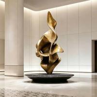China Flower Form Abstract Garden Sculptures Hotel FRP Fiberglass Sculpture for sale