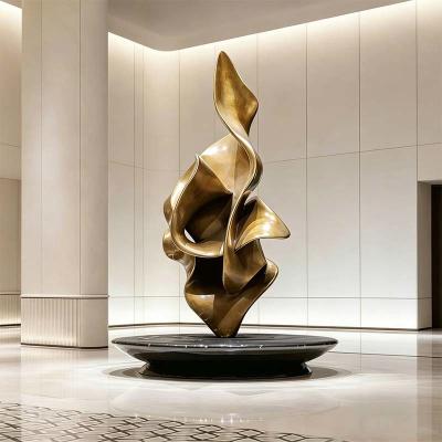 China Flower Form Abstract Garden Sculptures Hotel FRP Fiberglass Sculpture for sale