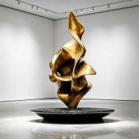 China Flower Form Abstract Garden Sculptures Hotel FRP Fiberglass Sculpture for sale