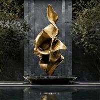 China Flower Form Abstract Garden Sculptures Hotel FRP Fiberglass Sculpture for sale