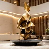China Flower Form Abstract Garden Sculptures Hotel FRP Fiberglass Sculpture for sale