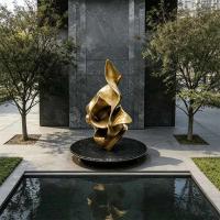 China Flower Form Abstract Garden Sculptures Hotel FRP Fiberglass Sculpture for sale