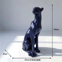 China Handcrafted Gold Leopard Statue Mosaic Artistryfor Decorative Commercial Spaces for sale