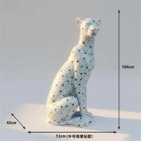 China Handcrafted Gold Leopard Statue Mosaic Artistryfor Decorative Commercial Spaces for sale