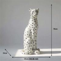 China FRP Mosaic Art Leopard Sculpture Silver Gold 35 × 33 × 78 Cm Interior Decoration for sale