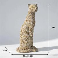 China FRP Mosaic Art Leopard Sculpture Silver Gold 35 × 33 × 78 Cm Interior Decoration for sale
