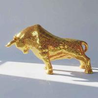 China Large Fiberglass Mosaic Art Bull Sculptur Mosaic Finish 176 × 52 × 99 Cm for sale