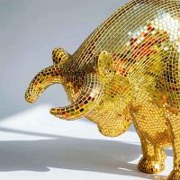 China Large Fiberglass Mosaic Art Bull Sculptur Mosaic Finish 176 × 52 × 99 Cm for sale