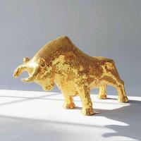 China Large Fiberglass Mosaic Art Bull Sculptur Mosaic Finish 176 × 52 × 99 Cm for sale