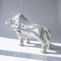 China Large Fiberglass Mosaic Art Bull Sculptur Mosaic Finish 176 × 52 × 99 Cm for sale