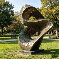 China Public  Modern Garden Sculptures Stainless Steel Statue Laser Cut Hand Forged Sculpture for sale