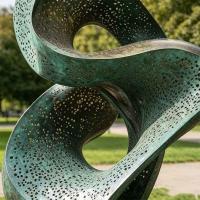 China Public  Modern Garden Sculptures Stainless Steel Statue Laser Cut Hand Forged Sculpture for sale