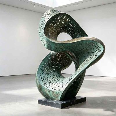 China Public  Modern Garden Sculptures Stainless Steel Statue Laser Cut Hand Forged Sculpture for sale