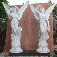 China Classical Angel Sculptures Resin Garden Outdoor Angel Statues Hand Finished Faux Plaster for sale