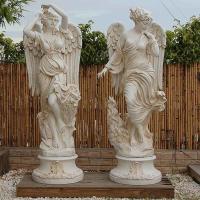 China Classical Angel Sculptures Resin Garden Outdoor Angel Statues Hand Finished Faux Plaster for sale