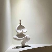 China Contemporary Minimalist Meditation Sculptures White Modern Abstract Figure Sculpture for sale