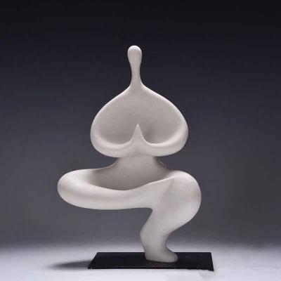 China Contemporary Minimalist Meditation Sculptures White Modern Abstract Figure Sculpture for sale