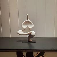China Contemporary Minimalist Meditation Sculptures White Modern Abstract Figure Sculpture for sale