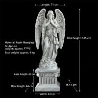 China Resin Memorial Spaces Religious Statues Praying Angel Statue Classical For Churches for sale