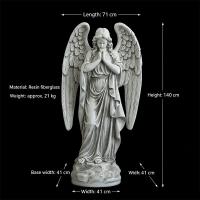 China Resin Memorial Spaces Religious Statues Praying Angel Statue Classical For Churches for sale