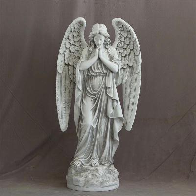 China Resin Memorial Spaces Religious Statues Praying Angel Statue Classical For Churches for sale