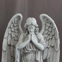 China Resin Memorial Spaces Religious Statues Praying Angel Statue Classical For Churches for sale
