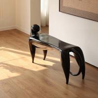 China Interior Commercial Art Benches Landscape Projects 1450mm Modern Sculptural Bench for sale