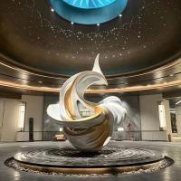 China Indoor Outdoor Abstract Sculpture Custom Fiberglass Stainless Steel Art Sculpture for sale