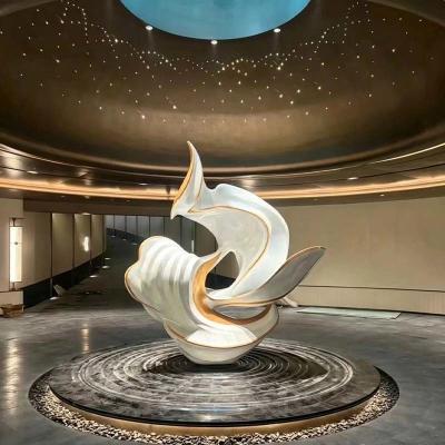 China Indoor Outdoor Abstract Sculpture Custom Fiberglass Stainless Steel Art Sculpture for sale