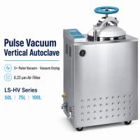 China Pulse Vacuum Vertical Autoclave And Sterilizer With Vacuum Drying Steam Sterilizer 50L To 100L for sale