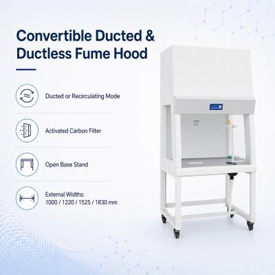 China Convertible Ducted And Ductless Fume Hood 1000 / 1220 / 1525 / 1830mm External Widths for sale