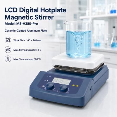 China 5L LCD Digital Hotplate Magnetic Stirrer with PT1000 Probe, 380°C for sale