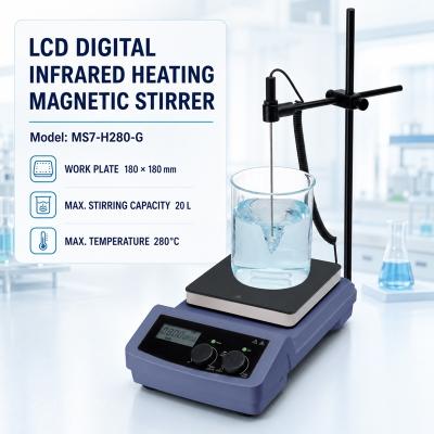 China 20L Infrared Hotplate Magnetic Stirrer with Microcrystalline 7-inch Glass Plate for sale