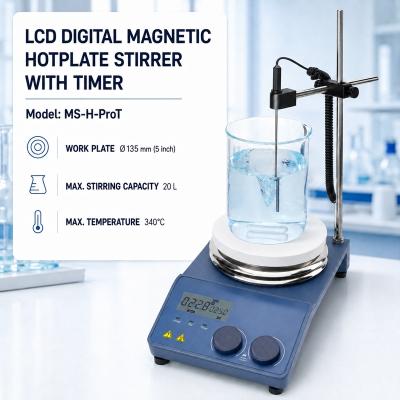 China 20L LCD Digital Hotplate Magnetic Stirrer Stainless Steel Plate with Timer ,340℃ for sale