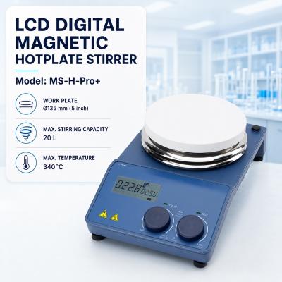 China 20L LCD Digital Hotplate Magnetic Stirrer with Ceramic-Coated Plate ，340℃ for sale