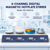 China 4-Channel Independent Control Digital Magnetic Hotplate Stirrer 280°C for Labs for sale