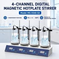 China 4-Channel 10L Digital Magnetic Hotplate Stirrer with 340°C Heating for Lab Use for sale