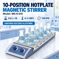 China 10-Position Laboratory Magnetic Hotplate Stirrer with Uniform 120°C Heating for sale
