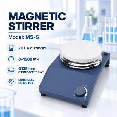 China High Capacity 20L Magnetic Stirrer With Ceramic Coated Stainless Steel Plate for sale