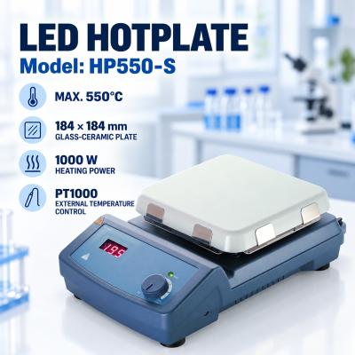 China High Temperature LED Magnetic Stirring Hotplate With 550°C Glass Ceramic Work Plate for sale