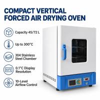 China Compact 304 Stainless Steel Vertical Drying Oven 45/72L, Up To 300℃ Bottom Mounted for sale